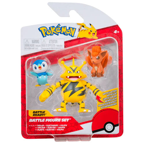 Pokémon Battle Figure 3 Pack: Piplup, Vulpix, Electabuzz - WooCards