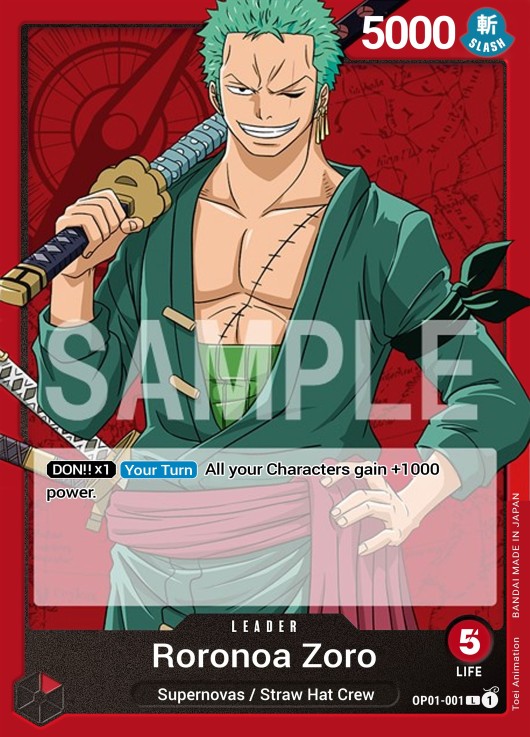 One Piece - Romance Dawn - Roronoa Zoro OP01-001 v1 - Leader - WooCards