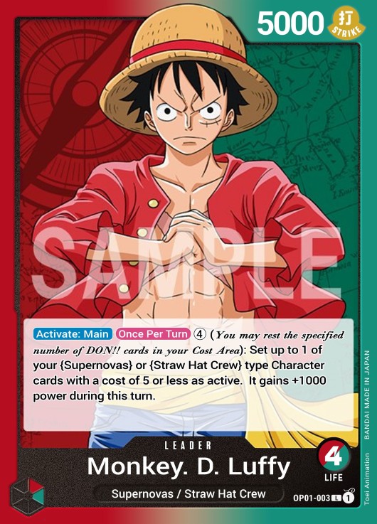 One Piece - Romance Dawn - Monkey D. Luffy OP01-003 v1 - Leader - WooCards