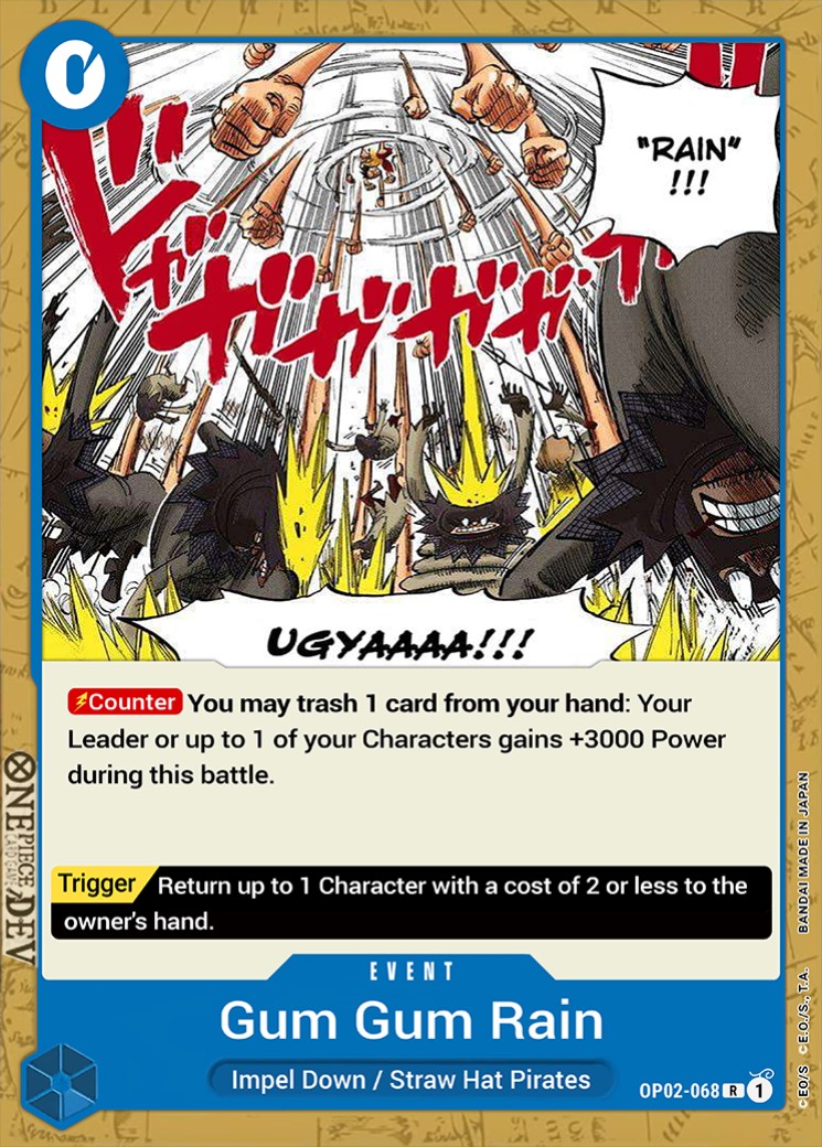 One Piece - Paramount War - Gum Gum Rain OP02-068 Rare - WooCards