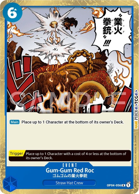 One Piece - Kingdoms of Intrigue - Gum-Gum Red Roc (OP04-056) Rare v1 ...