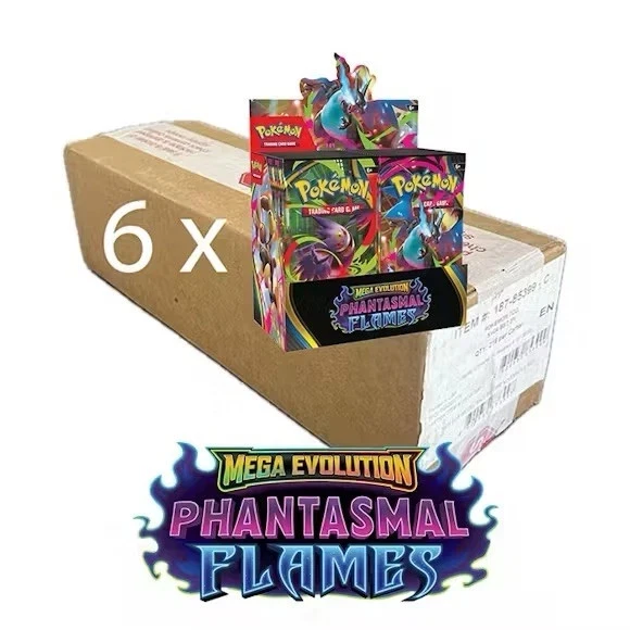 Pokemon TCG: Phantasmal Flames Booster Box Case (6 Box) - WooCards
